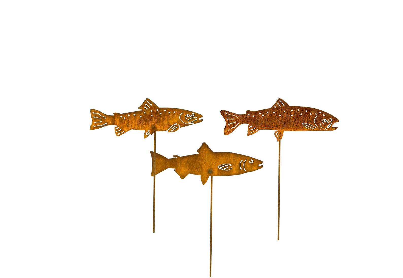 Yard Art Fish Set Metal Fish Art Garden Decorations - Etsy Canada