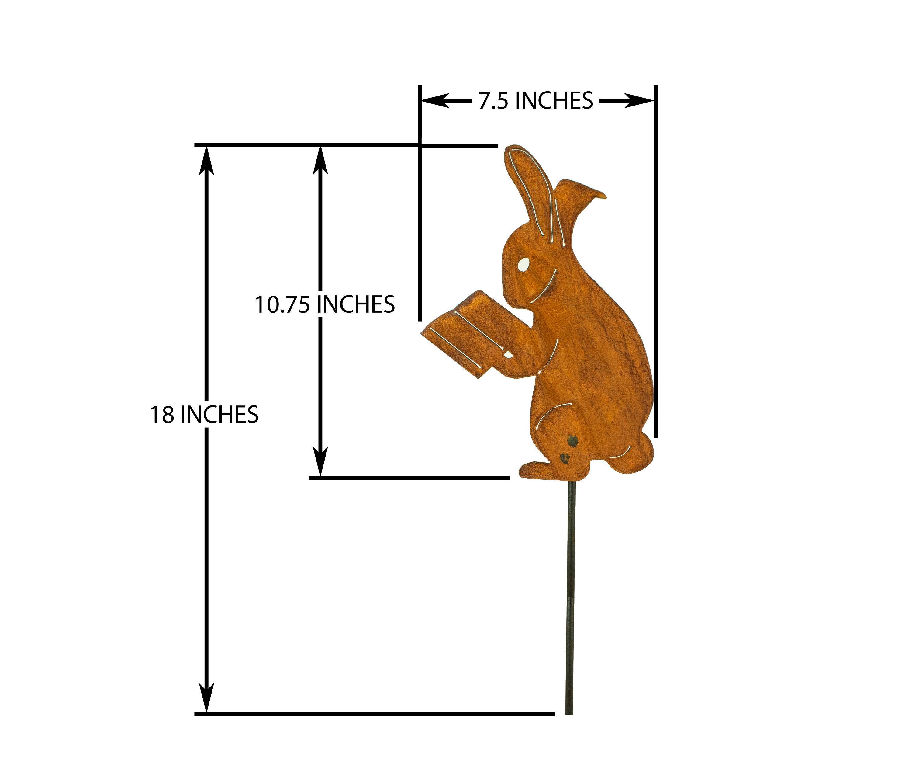 Rabbit Reading a Book Bunny Metal Garden Art Cute Garden - Etsy