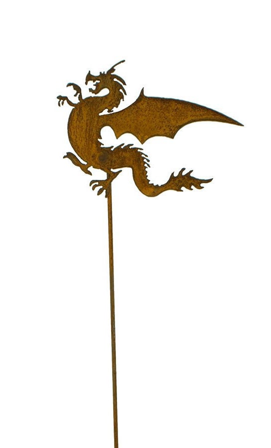 Dragon Garden Stake Metal Garden Art Dragon Decor & Gift | Etsy