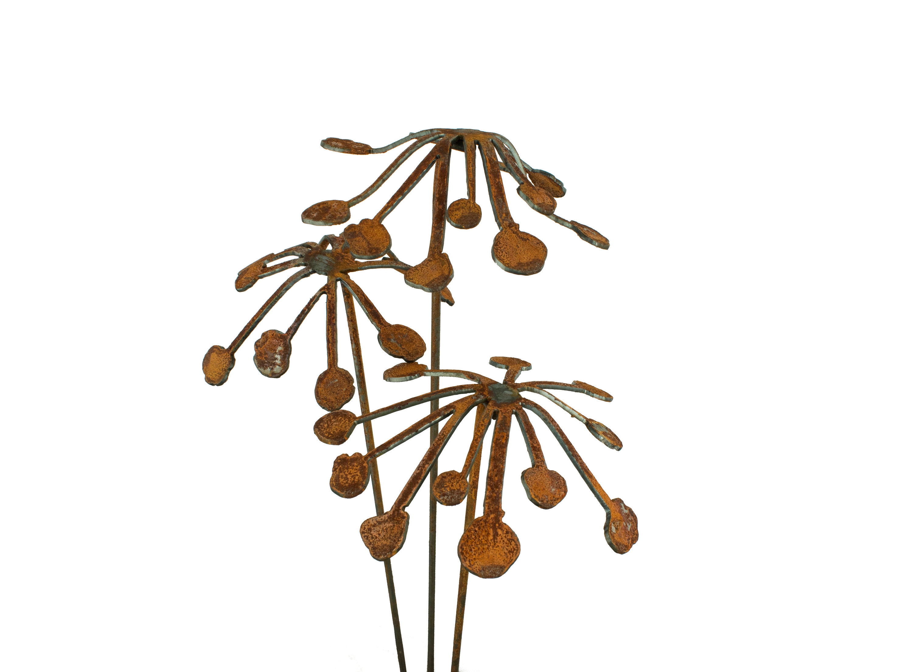 Metal Flowers Garden Set, Decorative Garden Stakes, Metal Sculpture Set ...