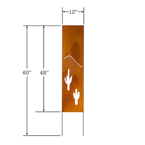 Cactus Panel, Rusty Privacy Screen, Garden Panel, 12" X 48'', Garden ...