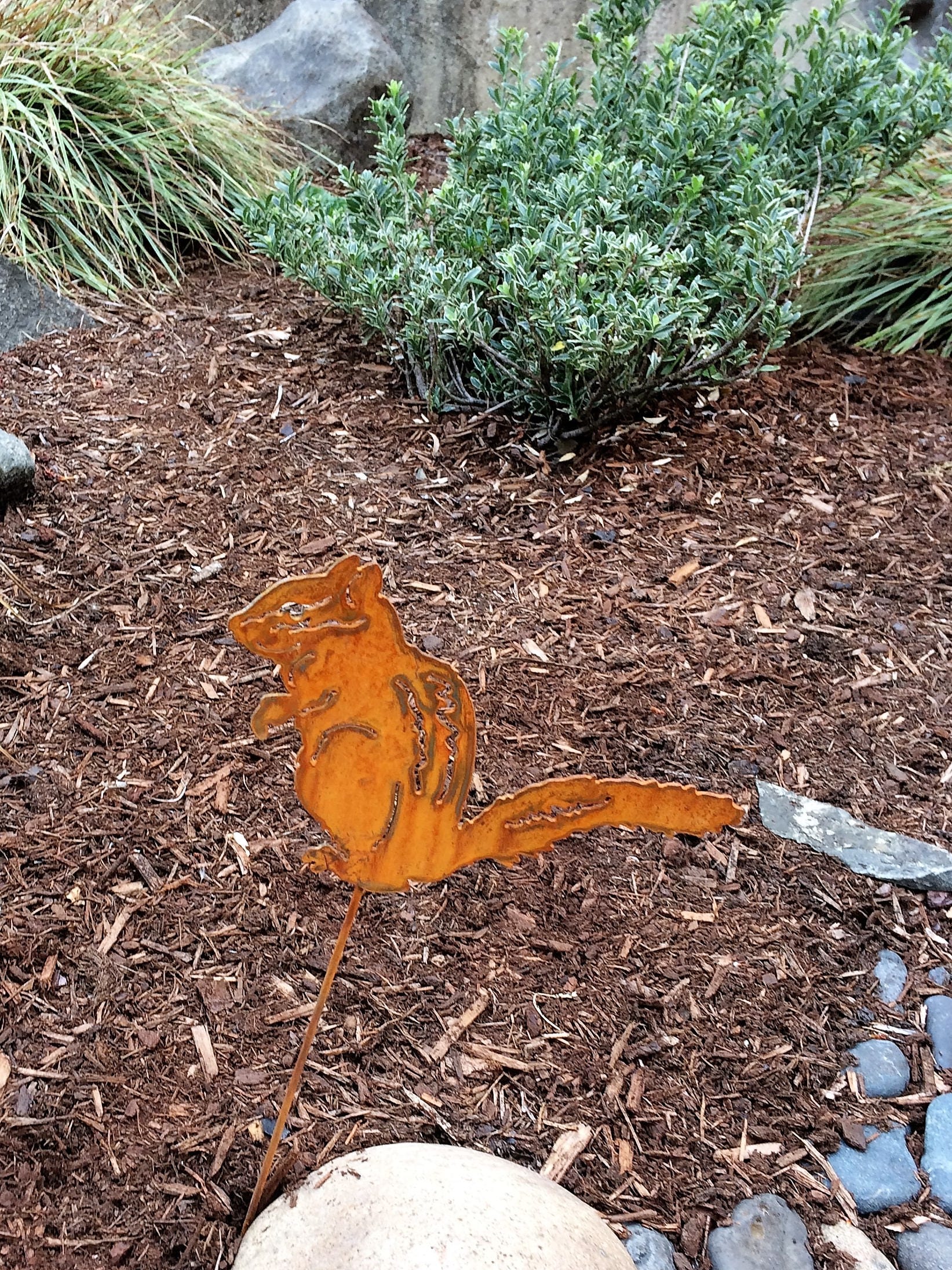 Chipmunk Garden Stake Metal Garden Animal GP107 - Etsy
