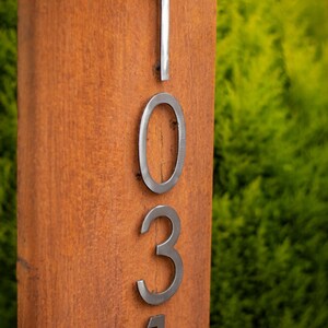 The Summit Address Panel, Rusty Corten Steel With Stainless Numbers ...