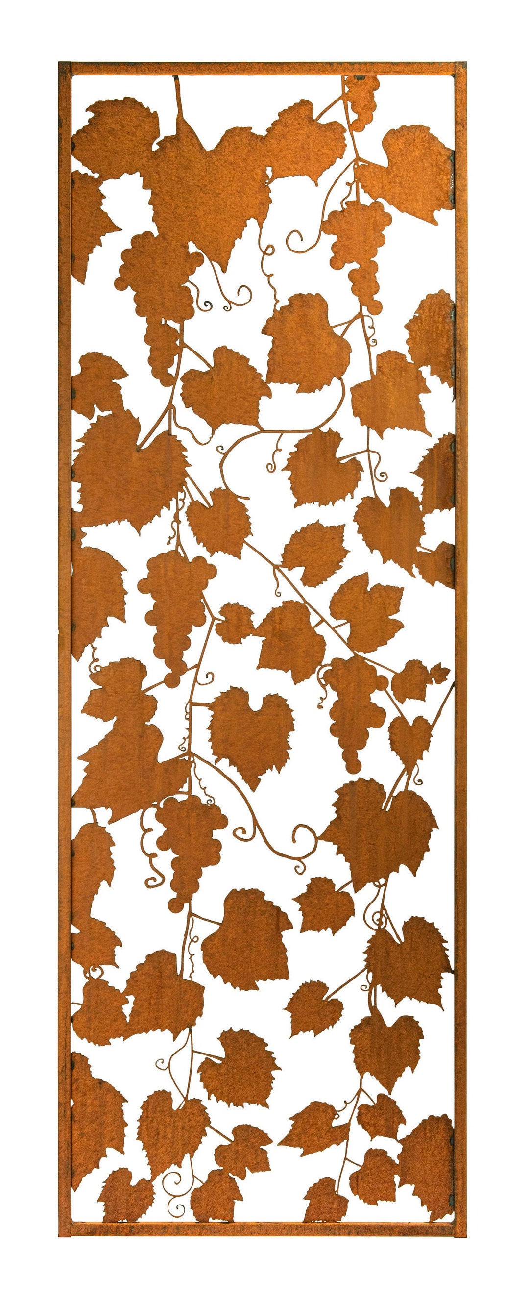Grape Vine Metal Art Panel, Winery, Rusty Privacy Screen, Metal Garden ...