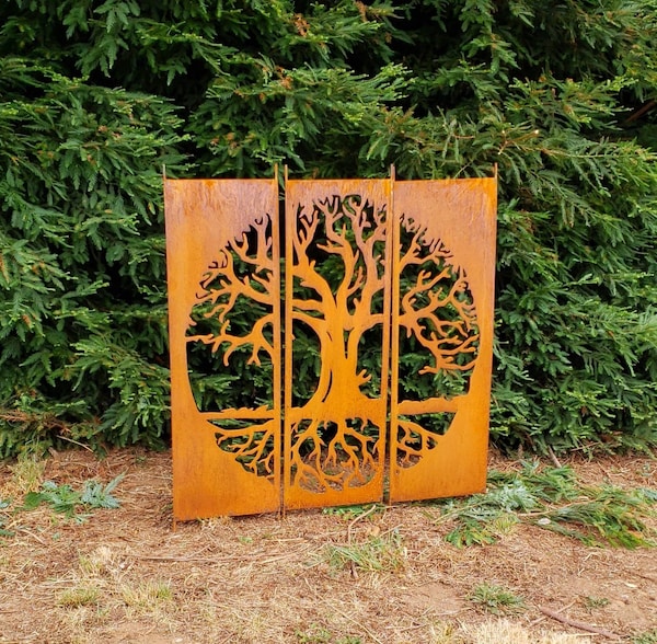 Unique Laser Cut Entrance Gate Metal Art Tree Design Driveway Gate Made ...