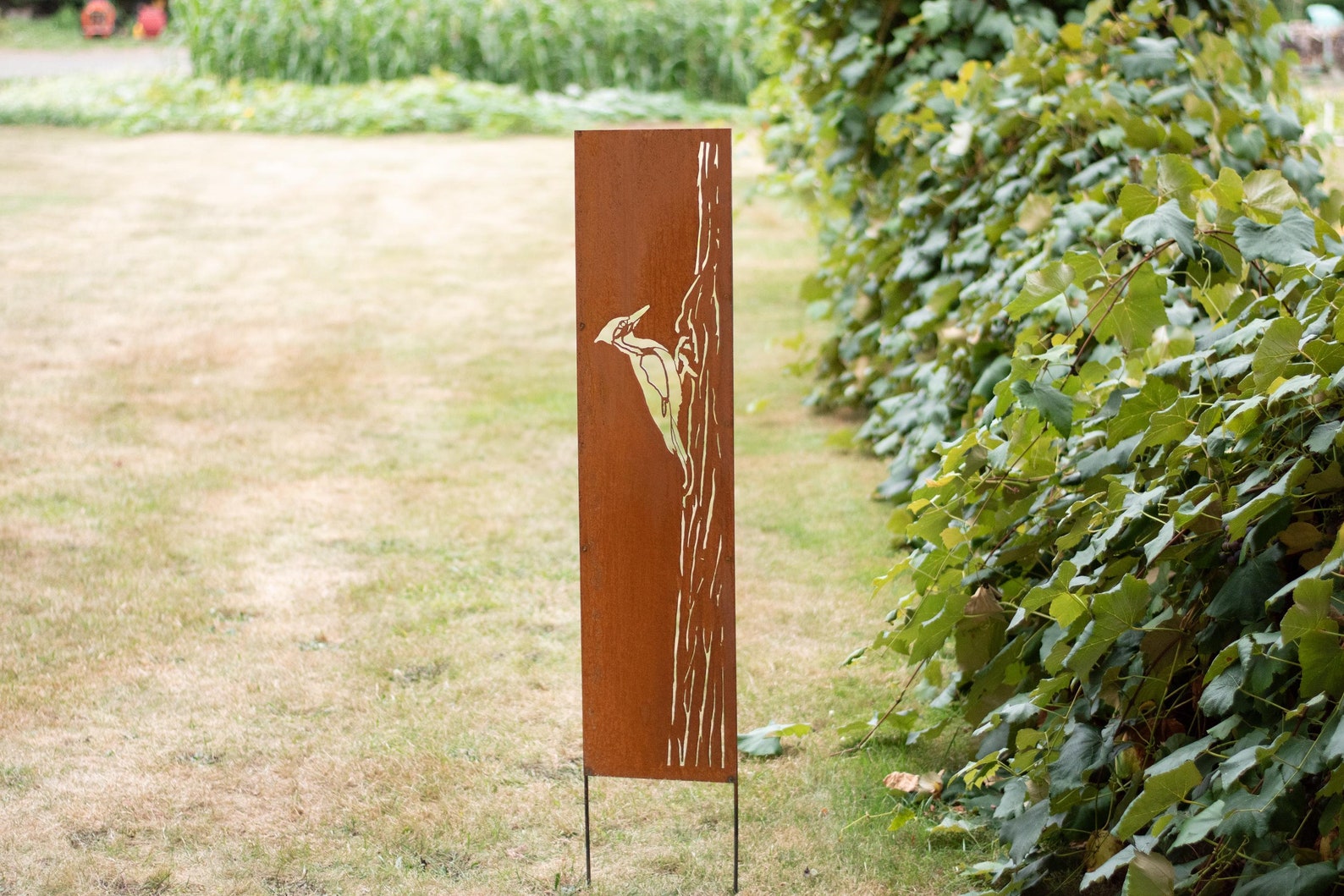 Wood Pecker, Rusty Privacy Screen, Garden Panel, 12" X 48'', Garden ...