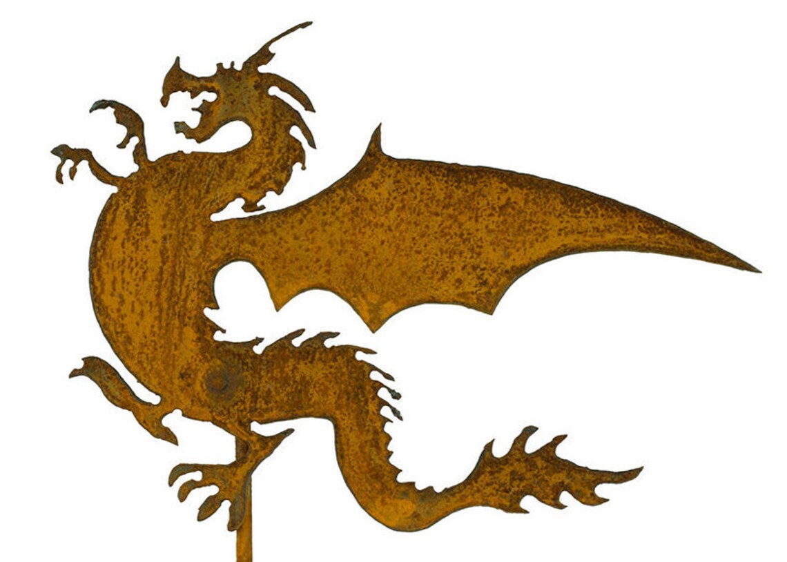 Dragon Garden Stake Metal Garden Art Dragon Decor & Gift - Etsy
