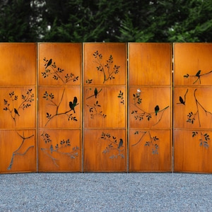 Birds on Tree Branches, Privacy Screens, Metal Garden Fencing, Garden ...