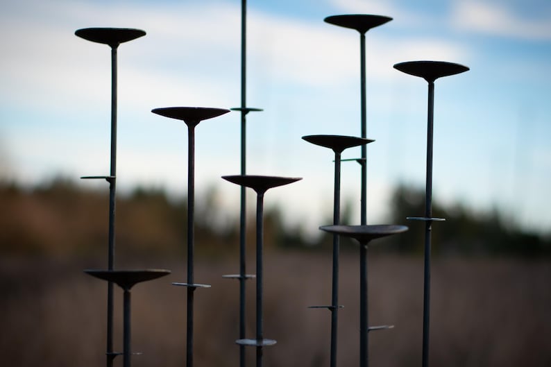 Metal Flowers Garden Decor, Flower Cups, Metal Sculpture Garden Stakes ...