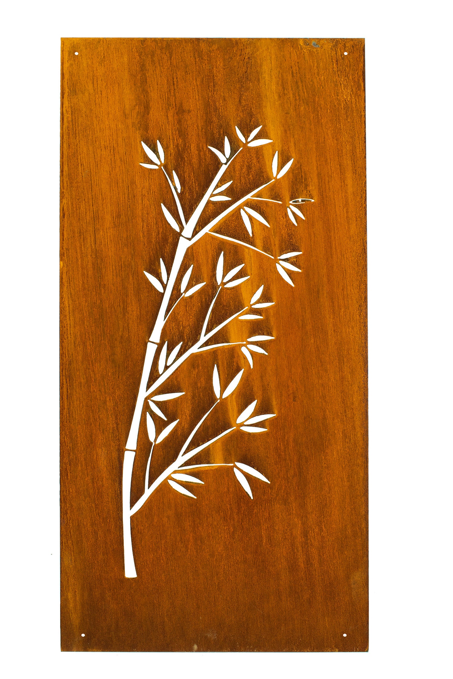 Bamboo Art With Leaves Rustic Metal Wall Art Japanese - Etsy