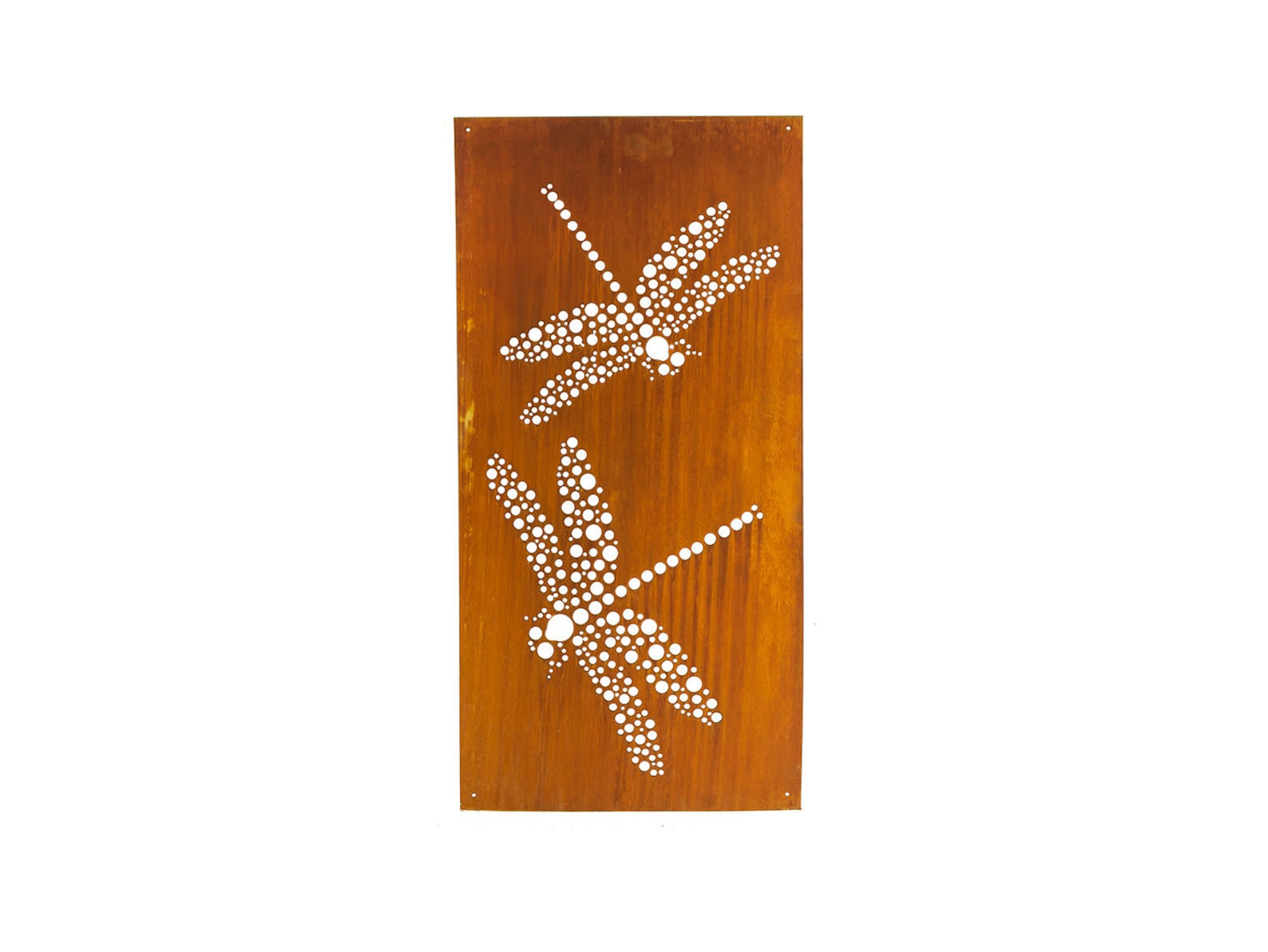 Rusted Dragonfly Metal Privacy Screen, Decorative Art Panel (2x4ft ...