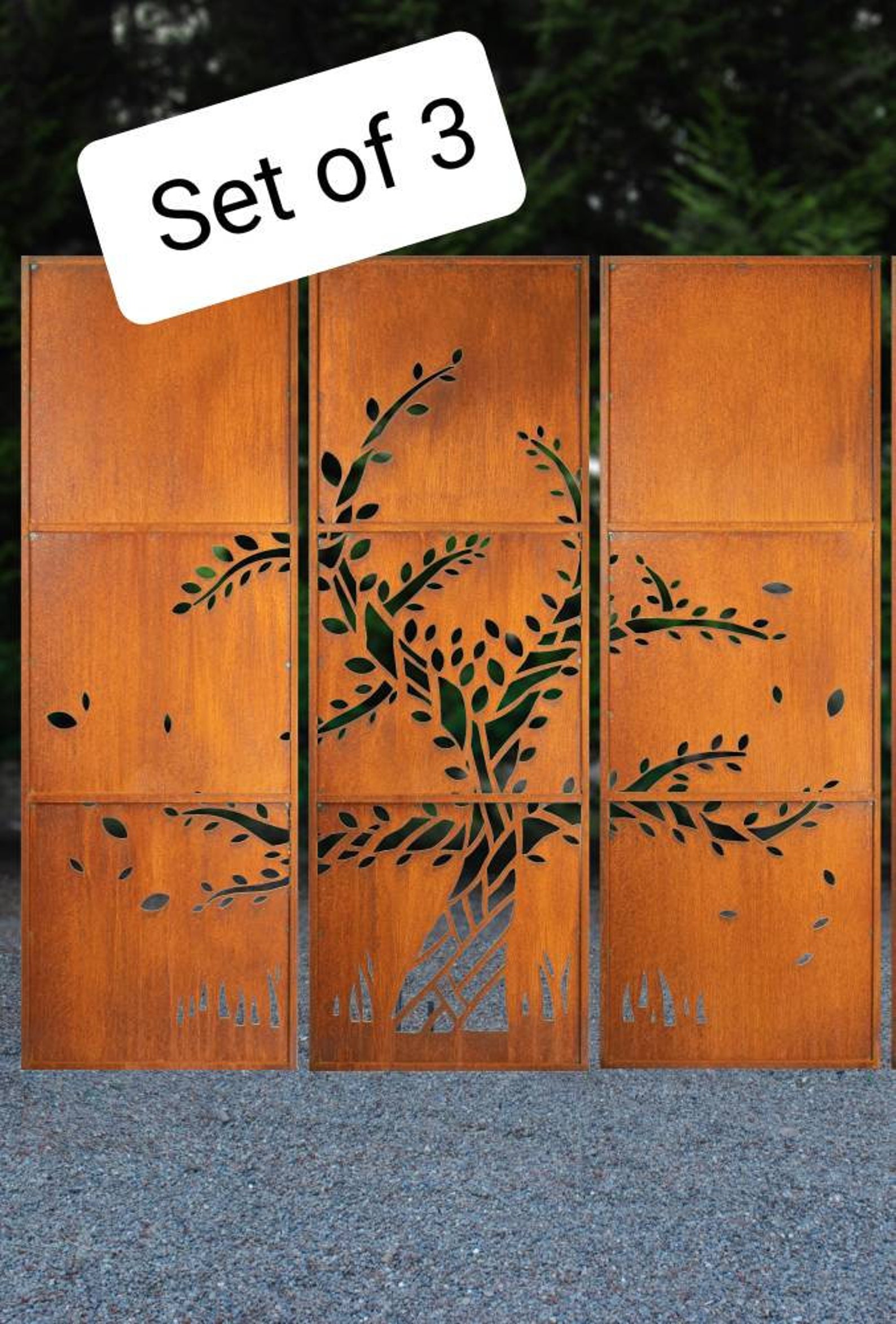 Privacy Screens Tree & Falling Leaves Large Garden Décor - Etsy