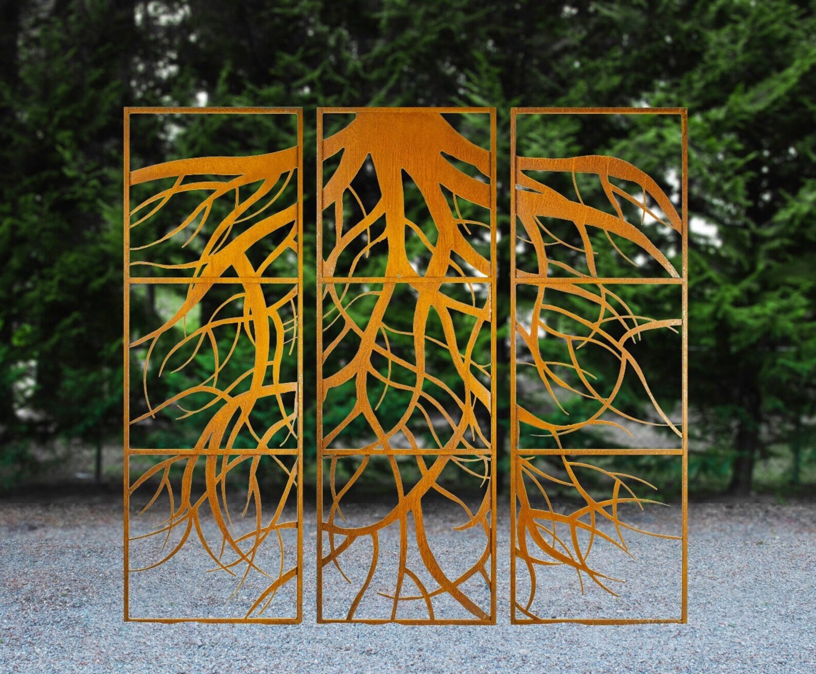 Roots Screen Set of 3 Large Garden Décor Patio Privacy - Etsy