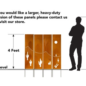 Cactus Panel, Rusty Privacy Screen, Garden Panel, 12" X 48'', Garden ...