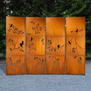 Birds on Tree Branches, Privacy Screens, Metal Garden Fencing, Garden ...