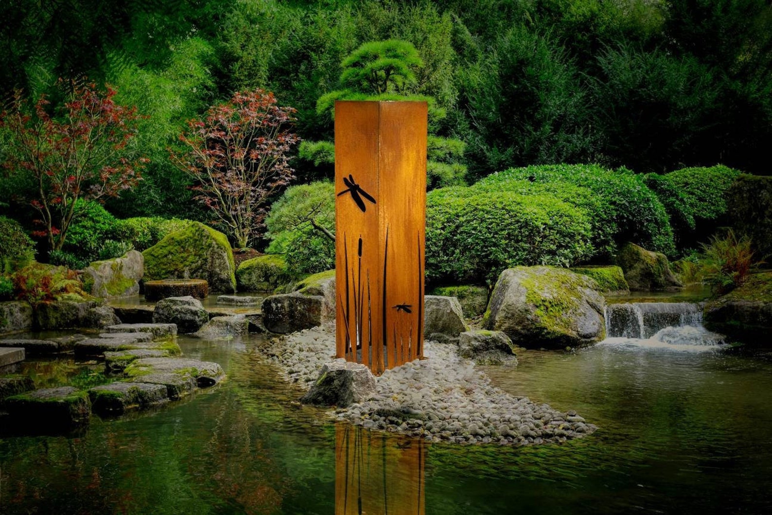 Dragonflies Garden Column Landscape Art Planter Lighting - Etsy