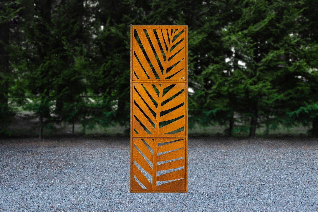 Palm Branch Metal Privacy Panels, Large Home & Garden Decor, Privacy ...