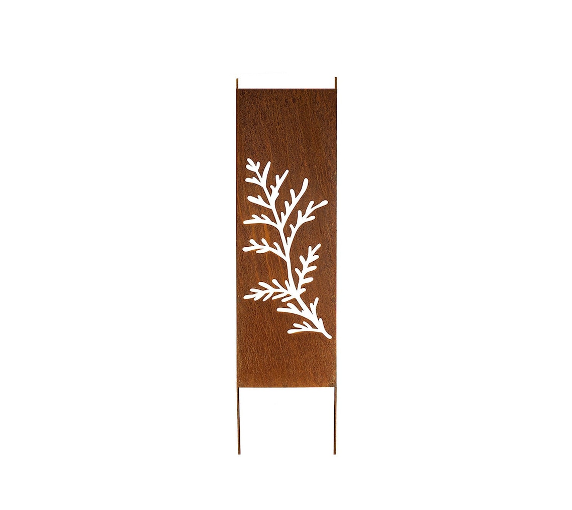 Tree Branch Rusty Privacy Screen, Garden Panel, 16x48", Garden Décor ...