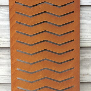 Privacy Screen Panel, Chevron Stripes, Outdoor Metal Art, Metal Garden ...