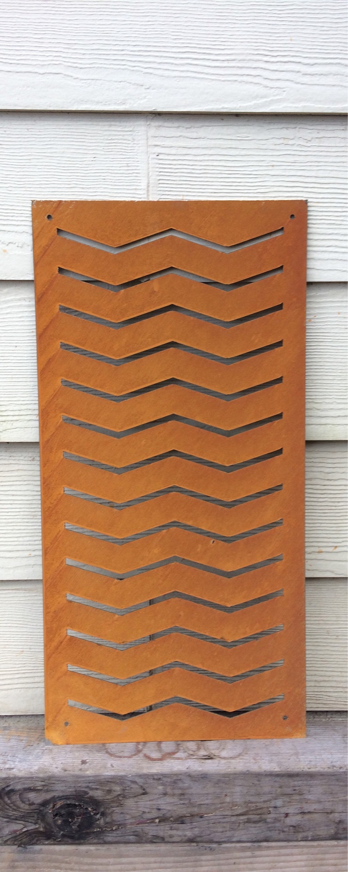 Privacy Screen Panel Chevron Stripes Outdoor Metal Art | Etsy