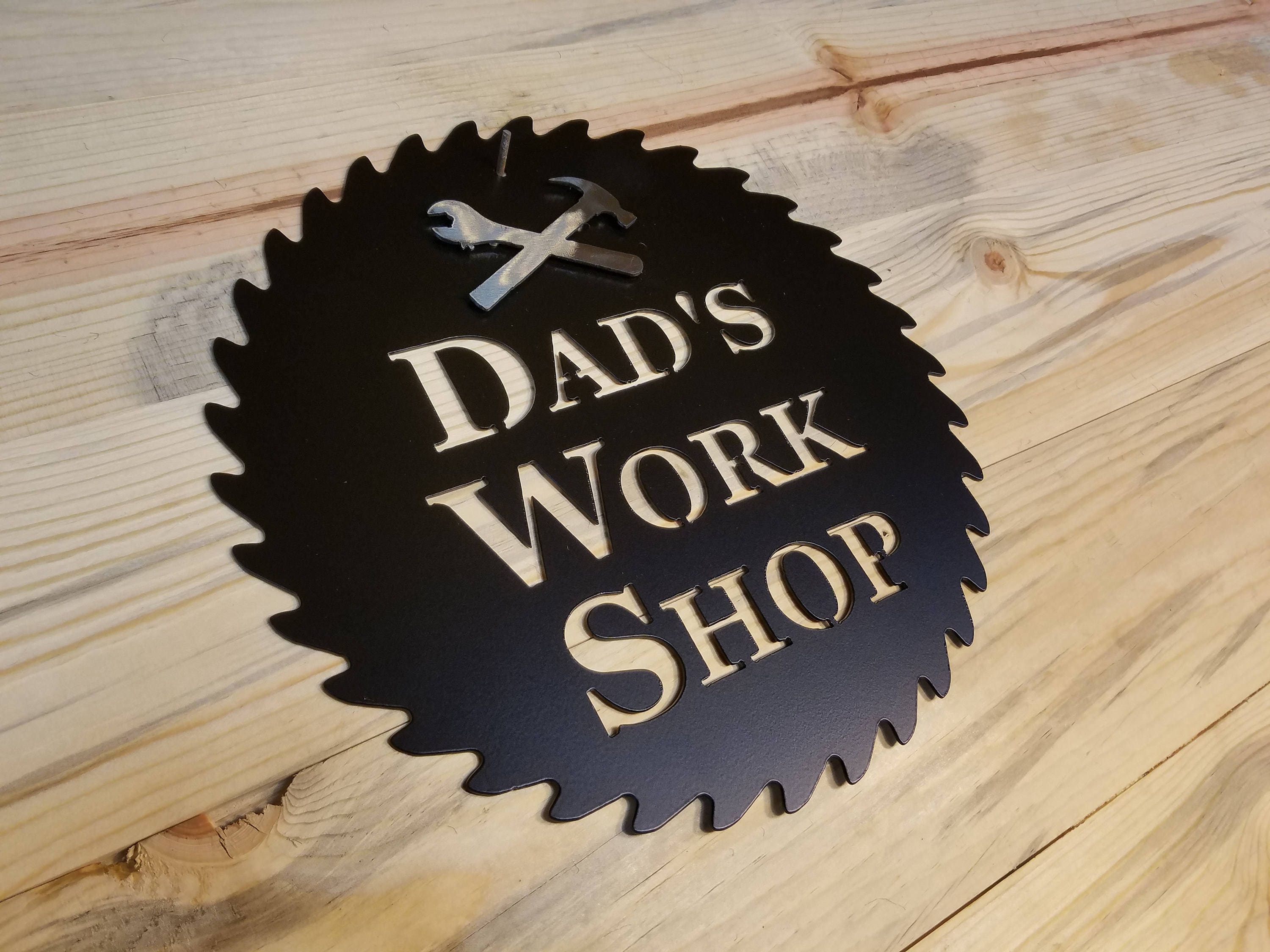 Dads Workshop Sign Gift for Dad With Crescent Wrench & - Etsy