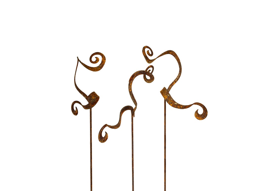 Swirly, Curly Abstract Metal Flowers, Rustic Decor, Homemade Garden ...
