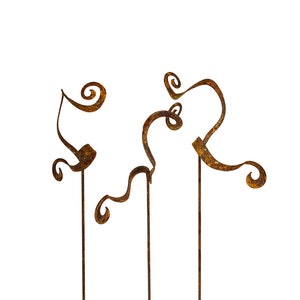 Swirly, Curly Abstract Metal Flowers, Rustic Decor, Homemade Garden ...