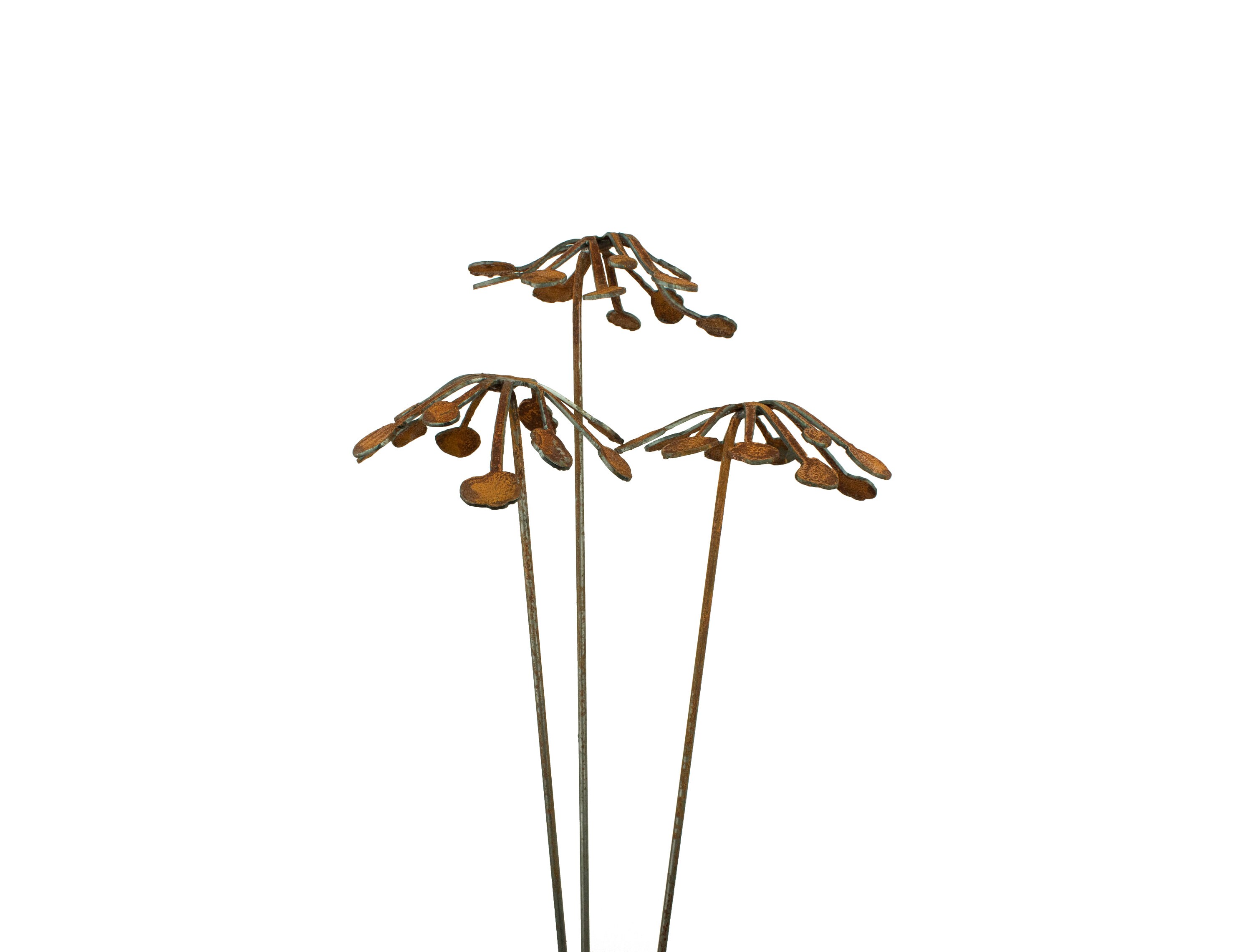 Metal Flowers Garden Set, Decorative Garden Stakes, Metal Sculpture Set ...