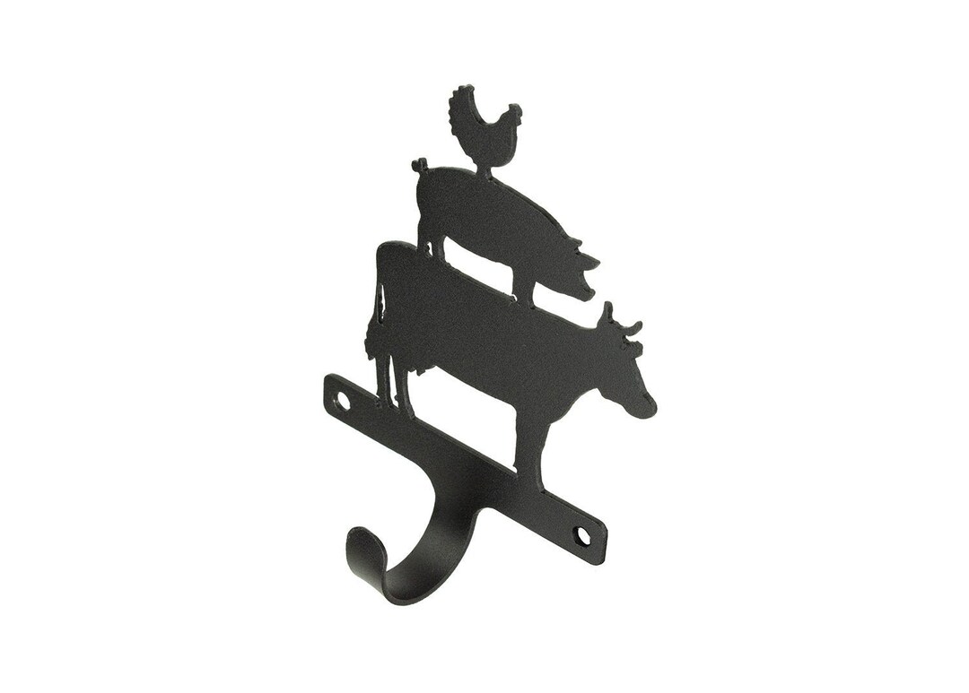 Farmhouse Metal Hook, Farm Animals Garden Hook, Farm Metal Décor, Cow ...