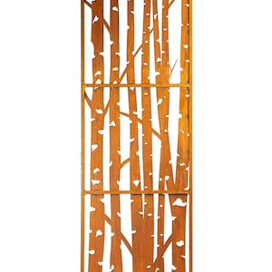 Privacy Screens, Birch Trees Set of 3, Large Metal Panels, Privacy ...