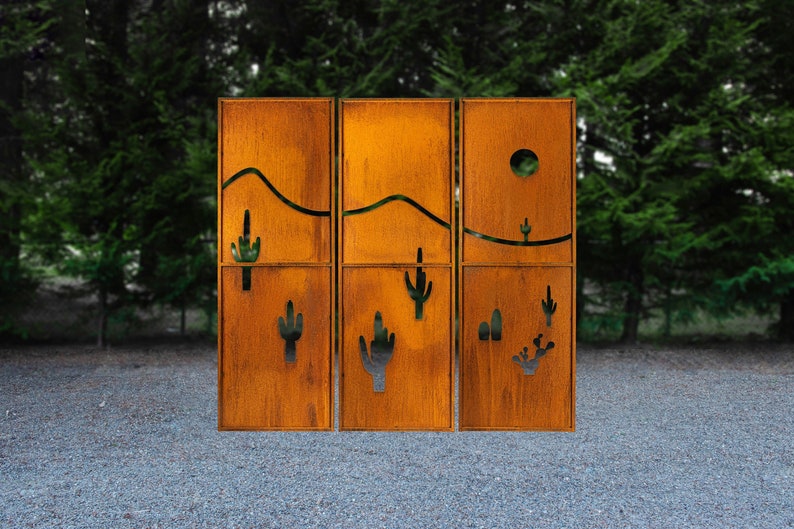 Privacy Screens Desert Landscape Saguaro Cactus Large Metal - Etsy