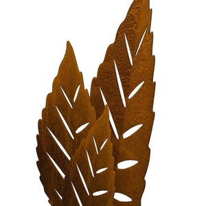 Metal Sculpture | Set of Three Leaves | Rusty Metal Garden Art | Easy ...
