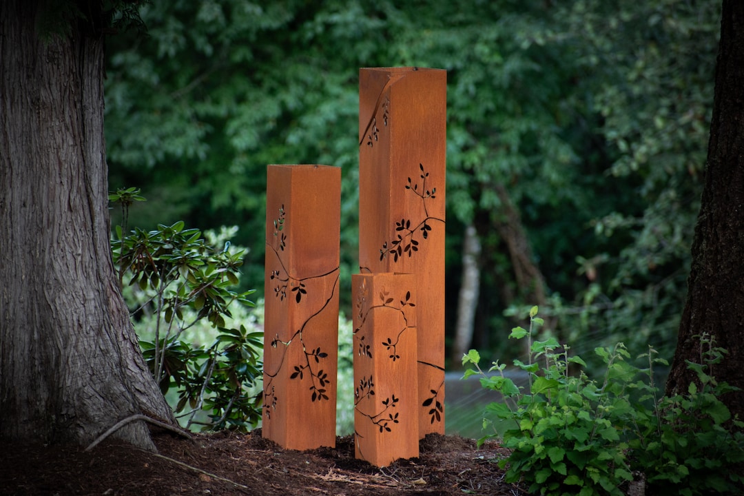 Delicate Branch Column, Landscape Art, Planter, Lighting Box, Metal ...