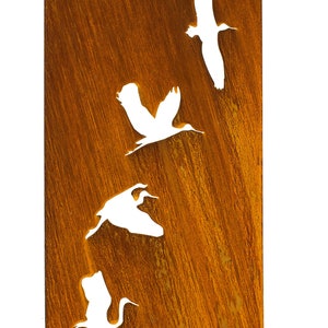 Outdoor Privacy Screen, Flying Bird Metal Wall Art, Crane, Heron Yard ...