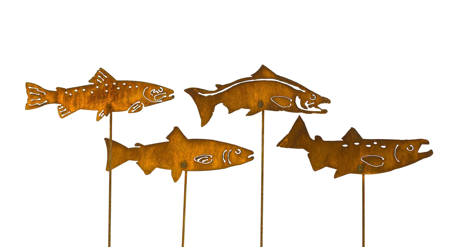 Metal Fish Garden Stakes Metal Art Fish Rock Garden Decor - Etsy