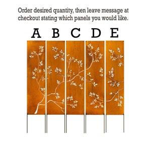 Branch Panels, Rusty Privacy Screen, Garden Panel, 48x12", Garden Décor ...
