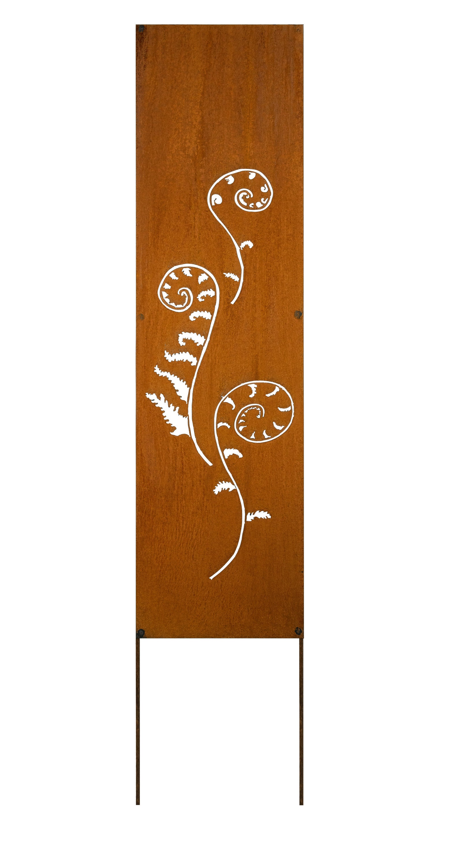 Fern Panel, Rusty Privacy Screen, Garden Panel, 48x12 With Stakes ...