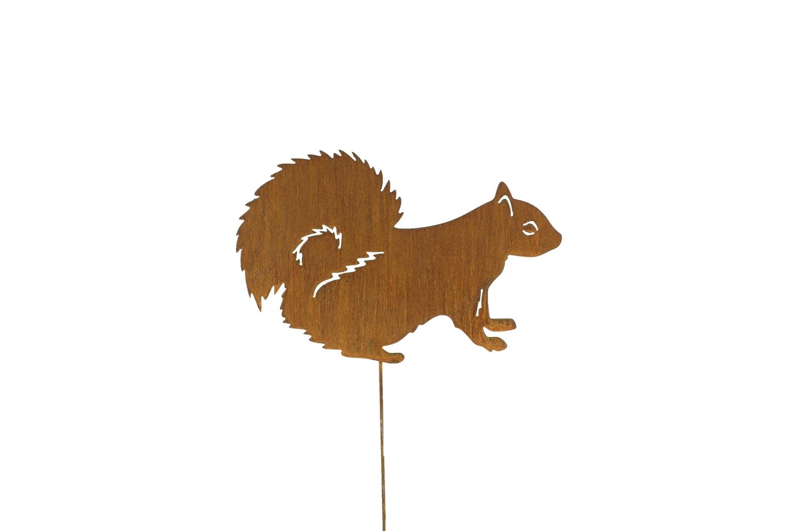 Large Metal Squirrel Garden Stake, Rusty Squirrel Decor, Garden Animals ...