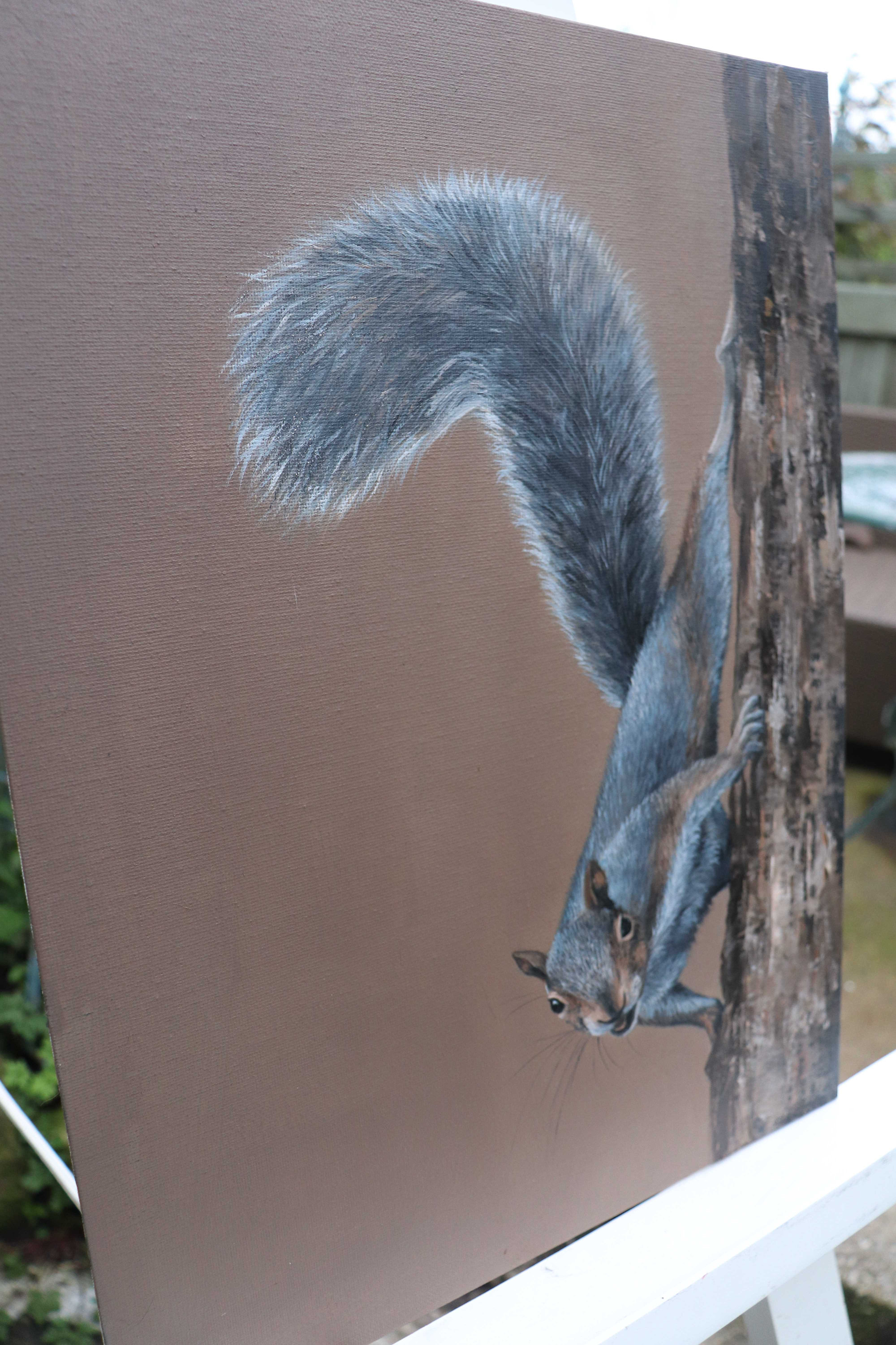 The Squirrel Oil Painting, Wildlife Art, Original Artwork Nature - Etsy