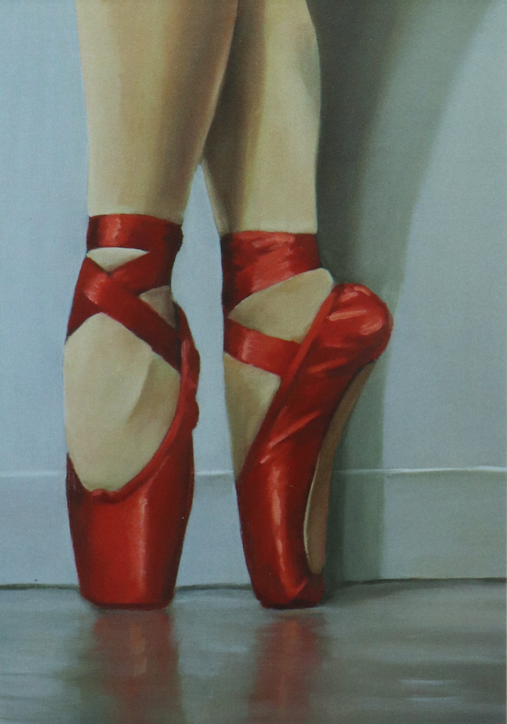 Rote Ballettschuhe Blanko Grußkarte Tänzerin auf Spitze, Ballerina ...
