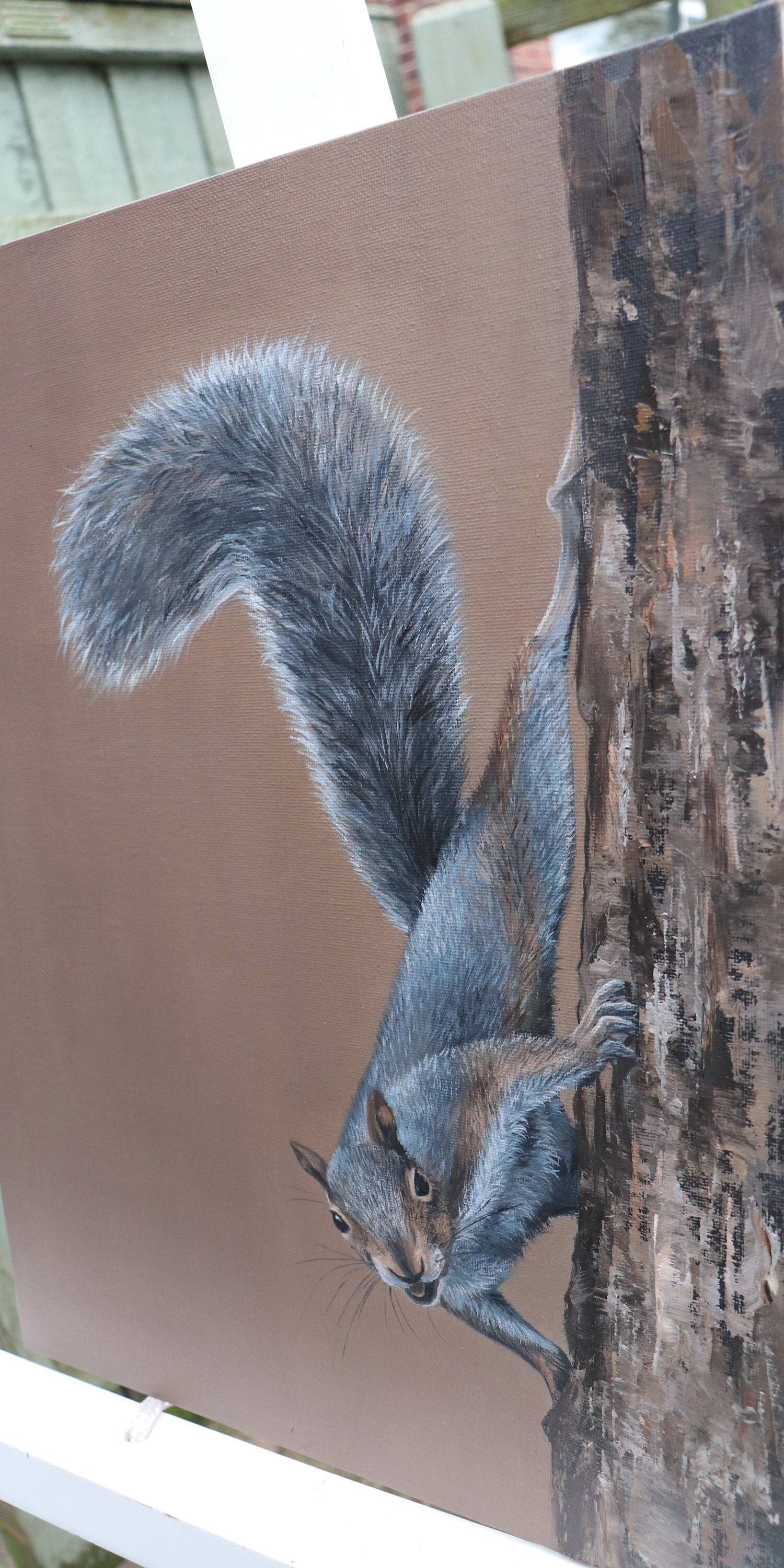 The Squirrel Oil Painting, Wildlife Art, Original Artwork Nature - Etsy