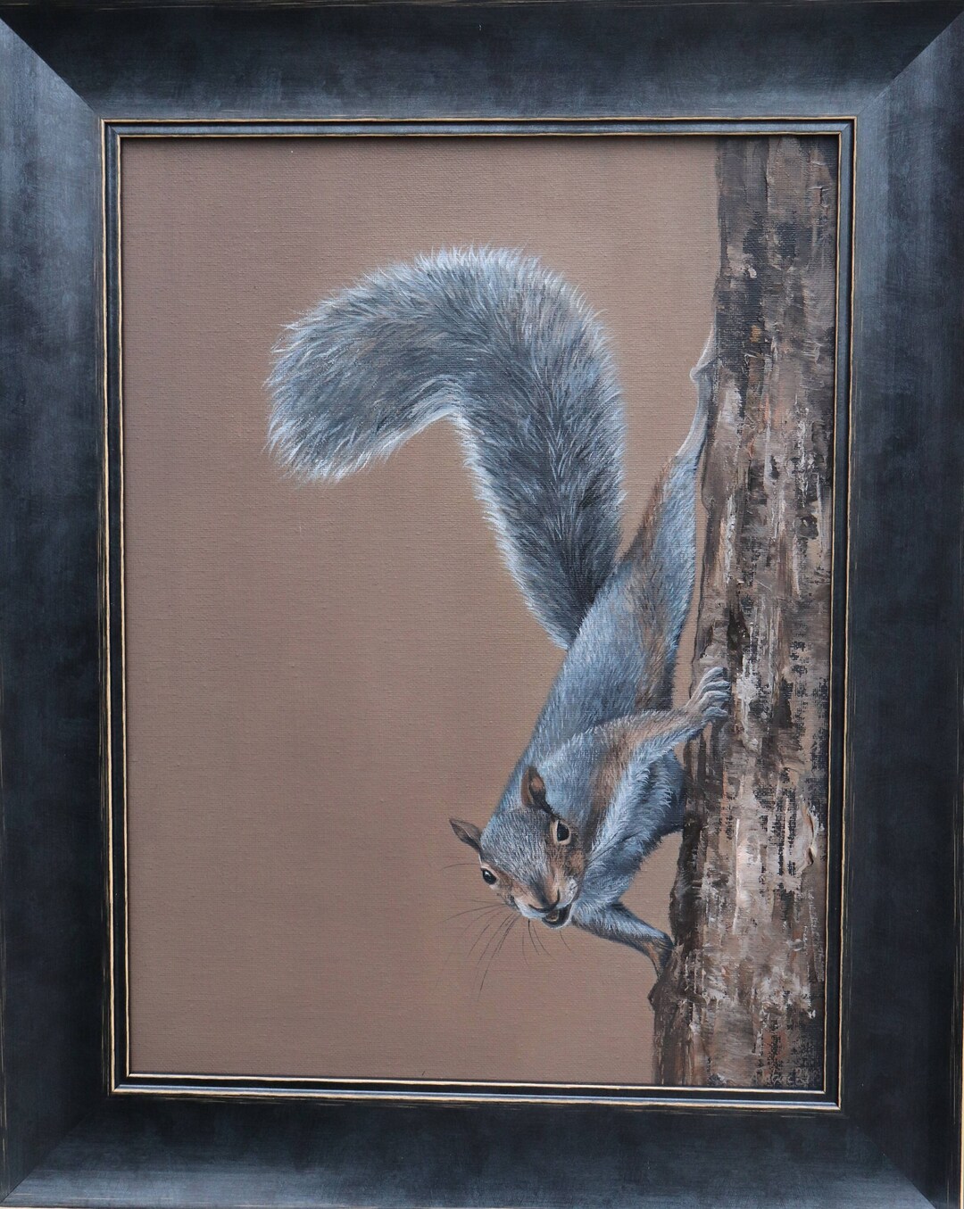 The Squirrel Oil Painting, Wildlife Art, Original Artwork Nature - Etsy