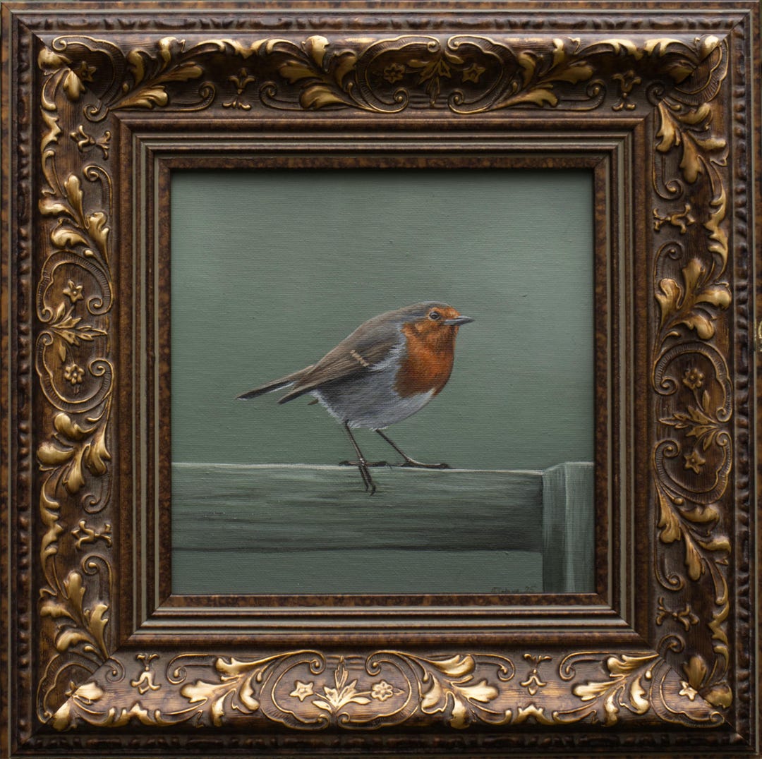 Robin Red Breast I, Bird Artwork Original Painting, Not Print, Bird ...