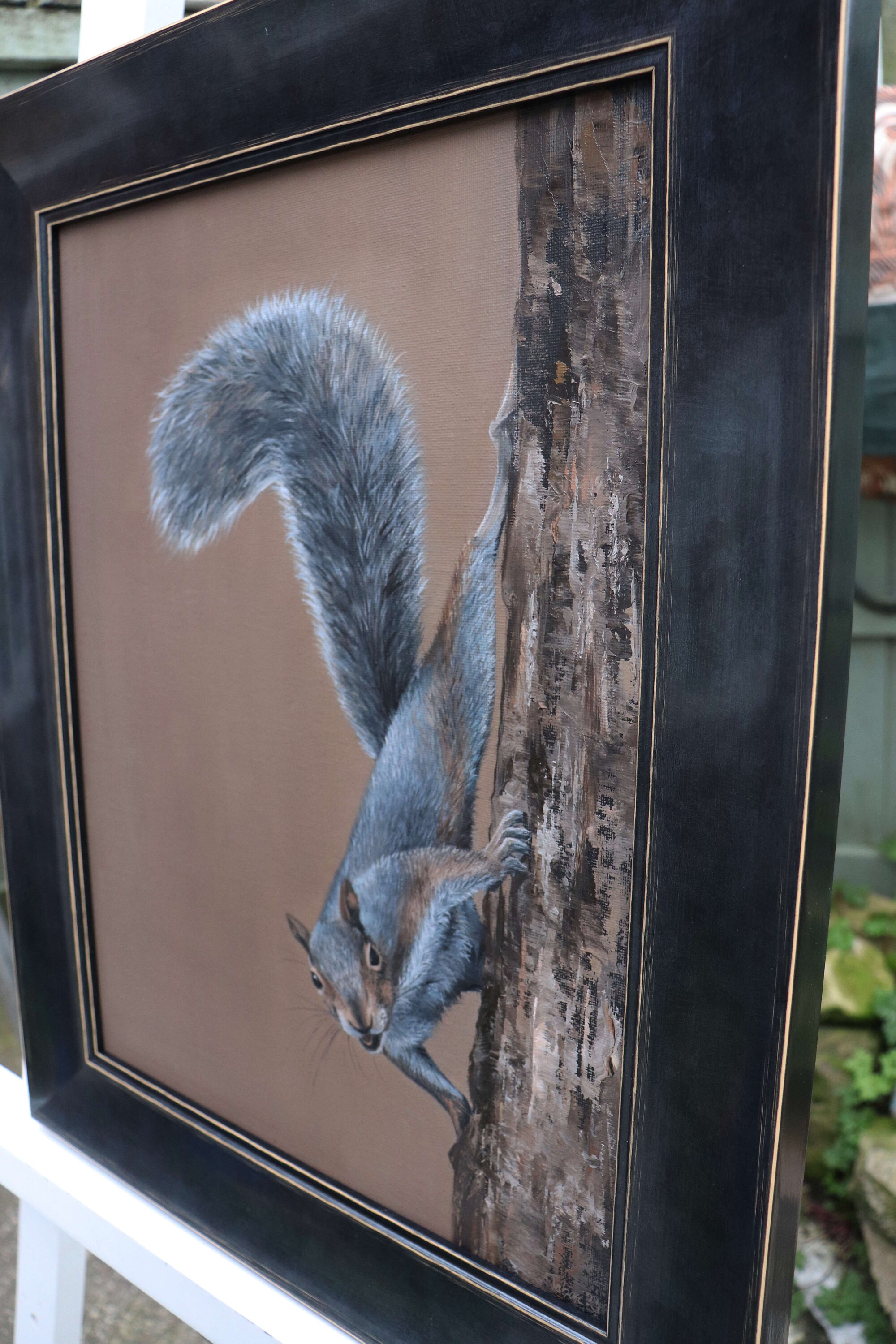 The Squirrel Oil Painting, Wildlife Art, Original Artwork Nature - Etsy