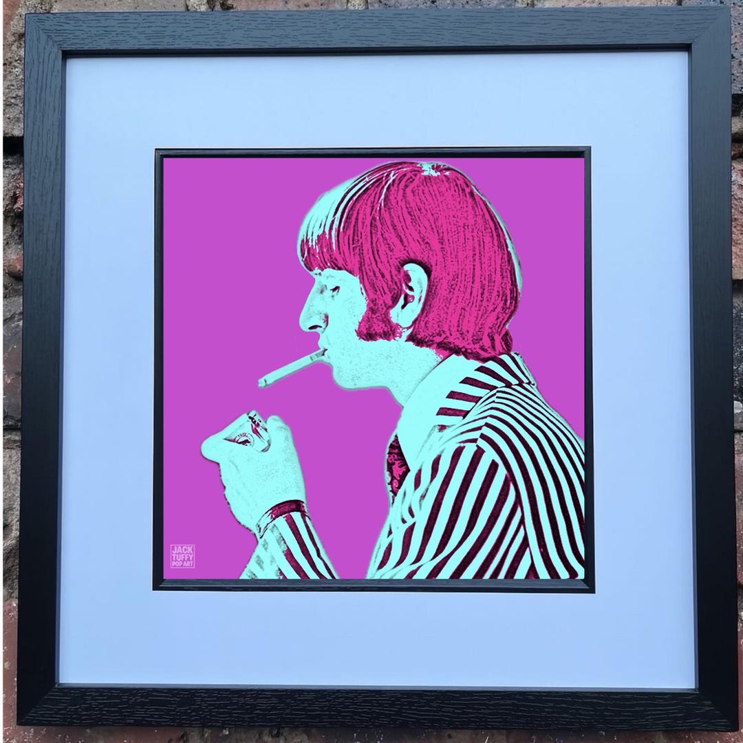 Ringo Starr - Vibrant Pop Art Portrait – 8”x8” Framed & Artist-signed ...