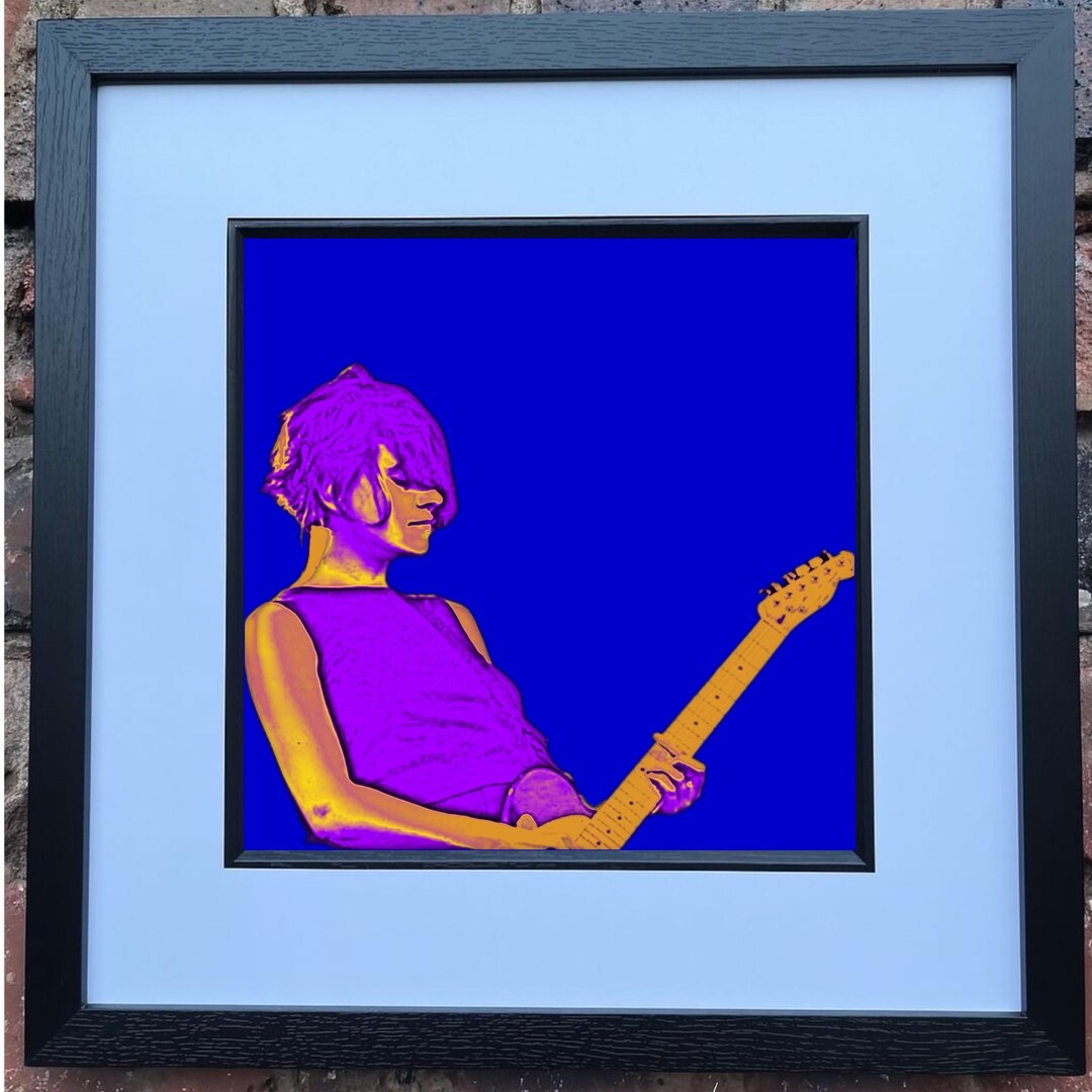 Justine Frischmann - Vibrant Pop Art Portrait – 8”x8” Framed & Artist ...