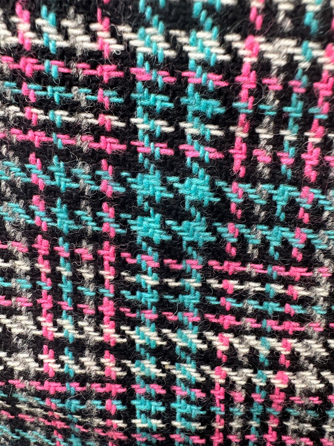 Vintage Tweed Houndstooth Fabric 1.63 M - Etsy