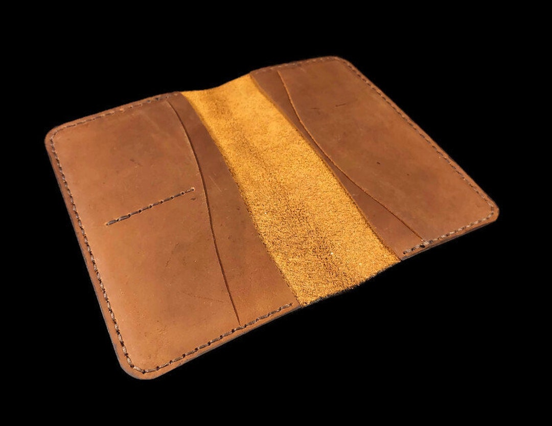 Rustic Leather Long Wallet Bootstrap Brown - Etsy