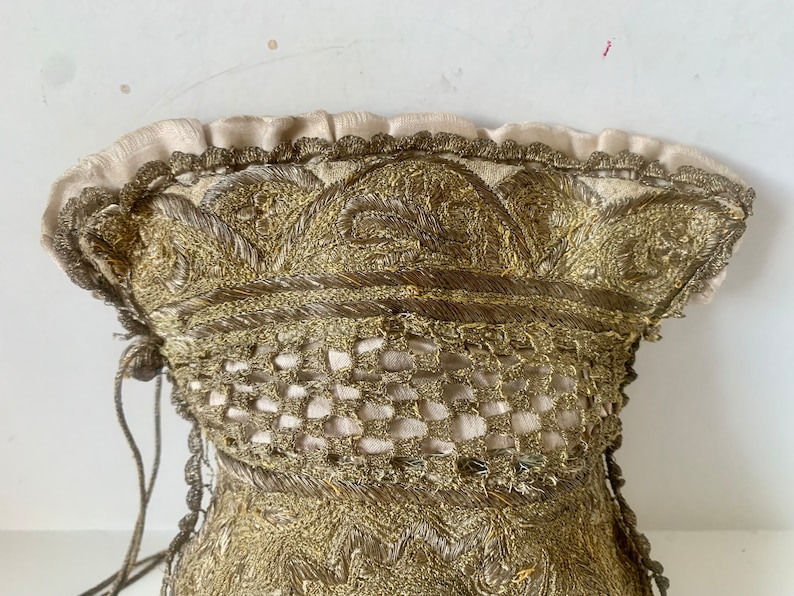 Antique Ottman Gold Metallic Embroidered Coin Pouch Purse - Etsy