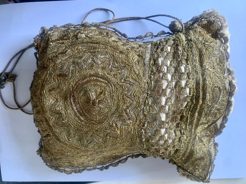 Antique Ottman Gold Metallic Embroidered Coin Pouch Purse - Etsy